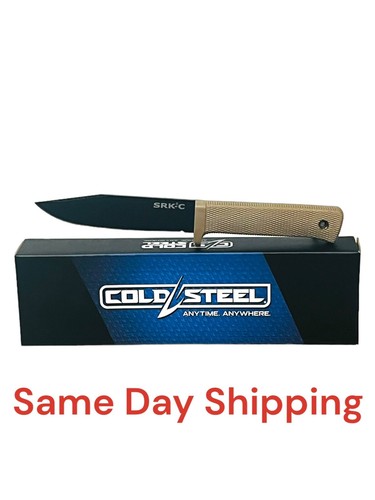 Cold Steel SRK Compact Fixed Knife 5" SK5 Steel Blade Desert Tan Kray ...