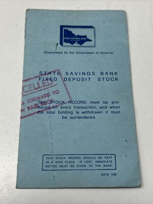VINTAGE PASSBOOK STATE SAVINGS BANK VICTORIA 1970s BANKING | eBay Australia