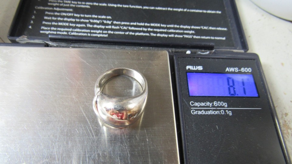 Vintage Kaco 14k White Gold Dome Ladie's Band Sz 6 Men's Pinky Ring 8 ...