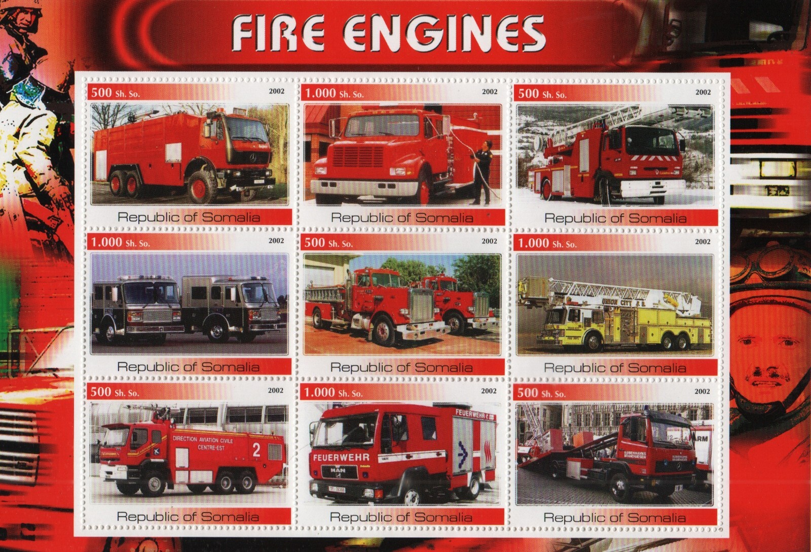 FIRE ENGINES 2002 MNH STAMP SHEETLET | eBay