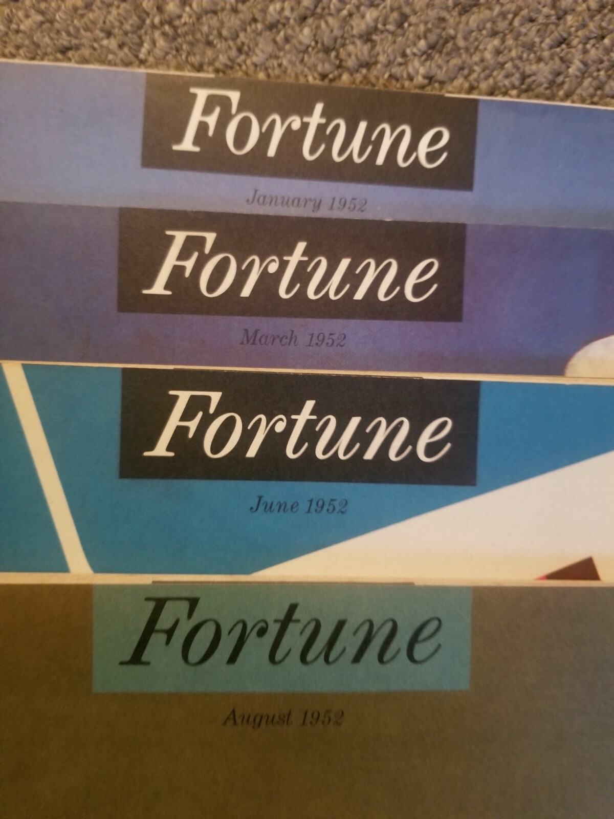 Four 1952 Fortune Magazines - January, March, June, August | eBay