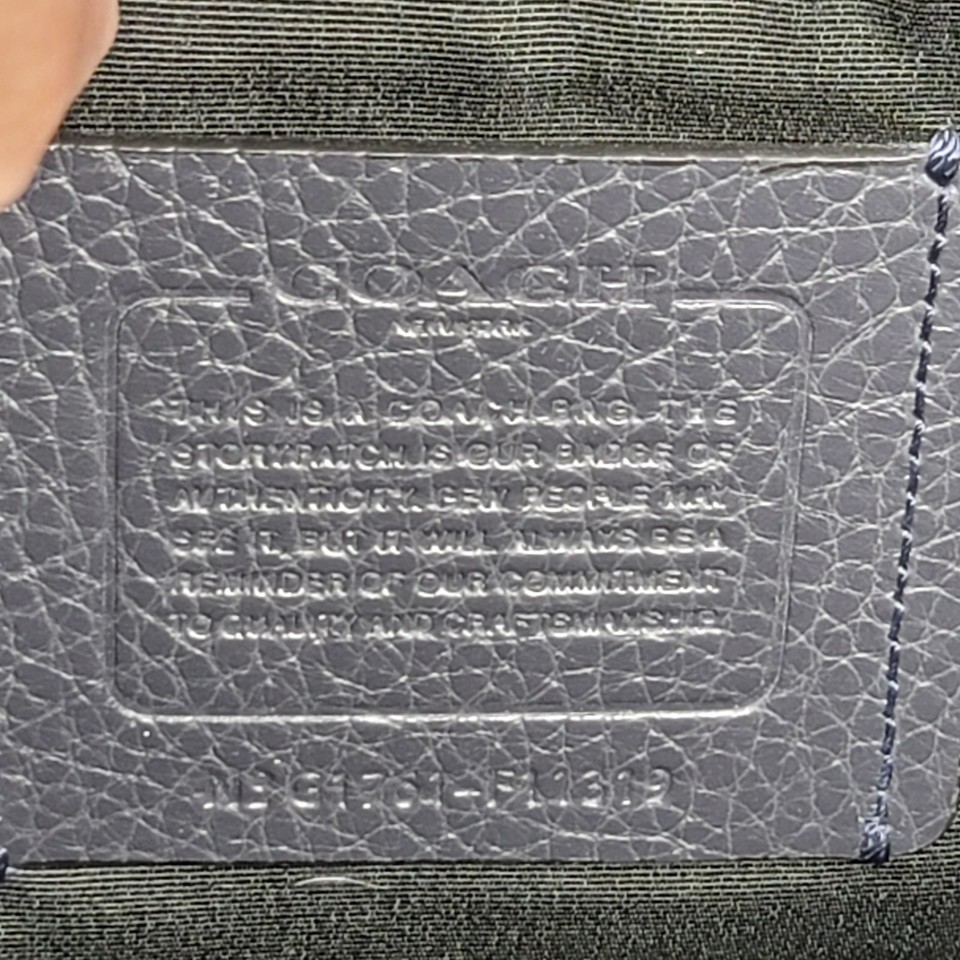 Coach Hamilton Pebbled Leather Laptop Computer Briefcase Bag Blue Tote ...