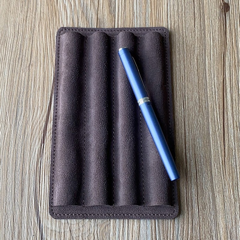 Cowhide 3 Slots Pens Tray Holder Display Pen Stand Desktop Organizer ...