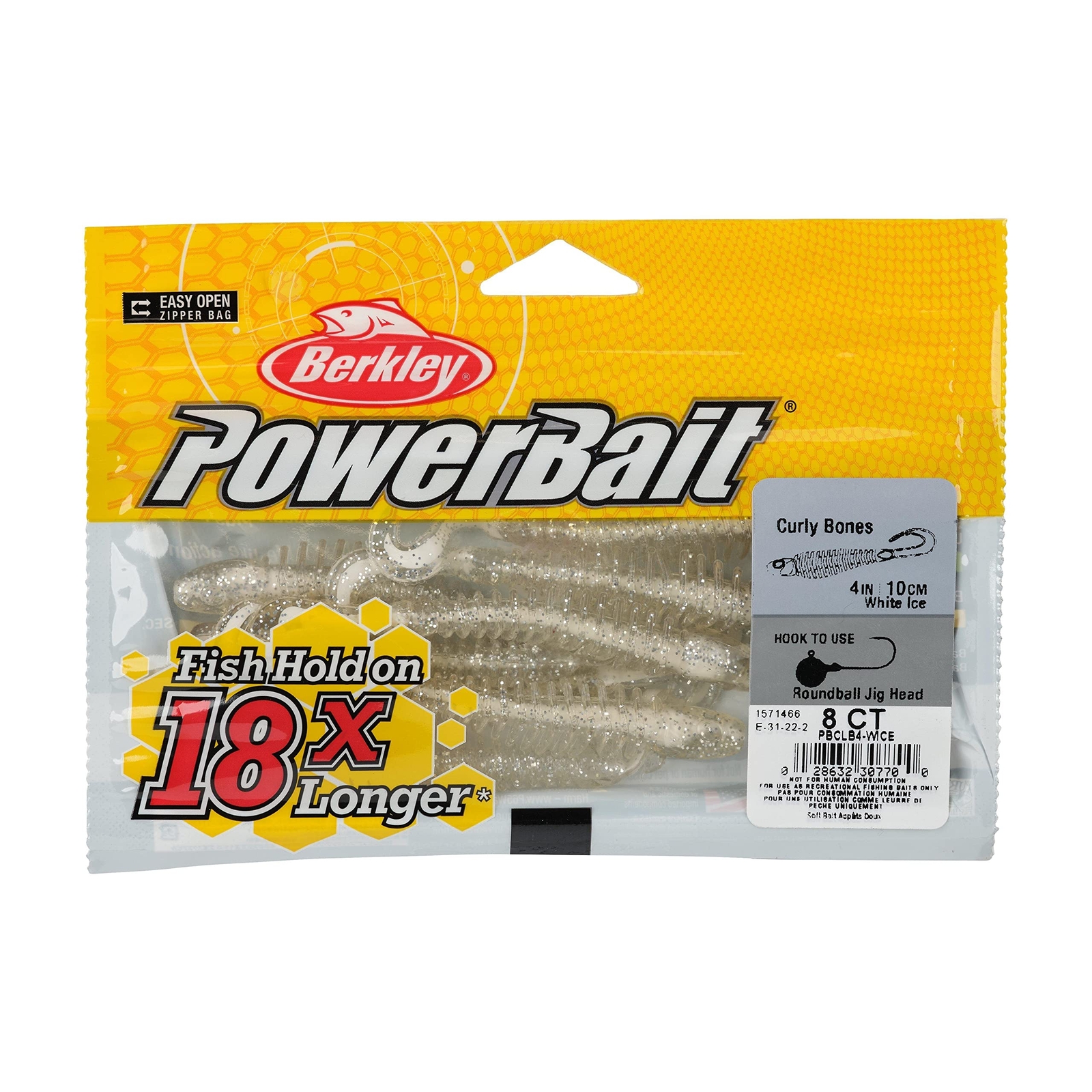Berkley PowerBait Curly Bones Fishing Soft Bait, 3", White Ice | eBay
