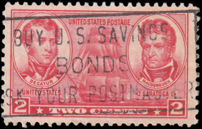 US Stamp #791 - 1937 2¢ Decatur & MacDonough, Army & Navy, EzGrade™ VF ...
