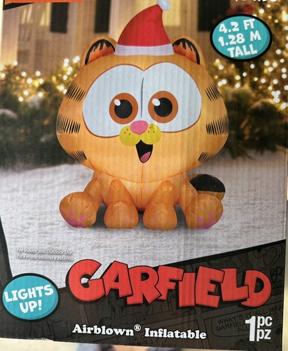 Nickelodeon Gemmy Garfield Christmas Airblown Inflatable With Santa Hat ...