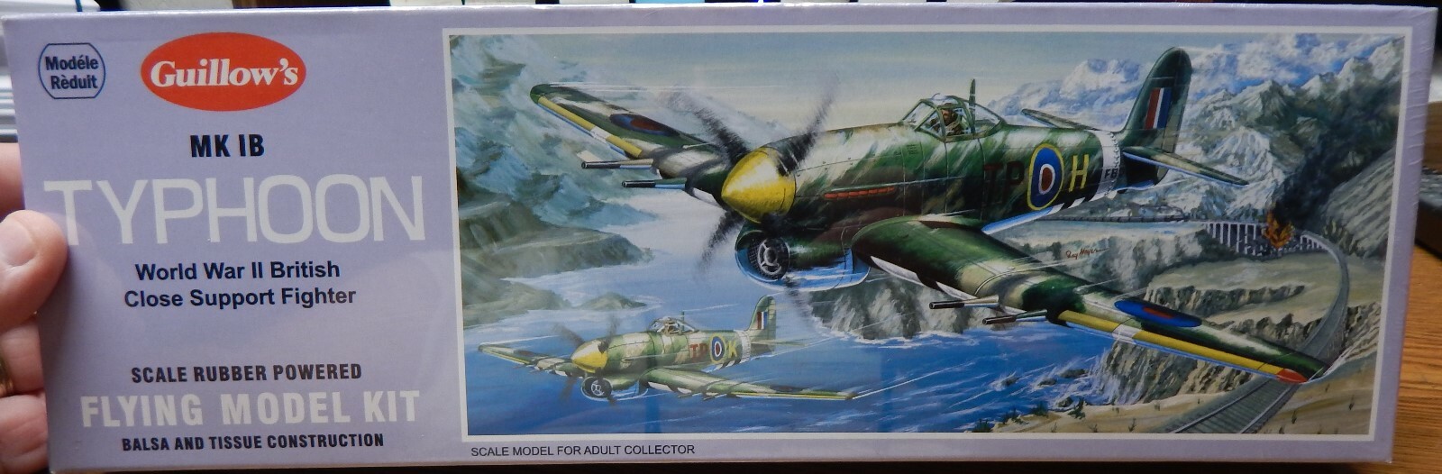GUILLOW'S 906 MK IB TYPHOON PLANE WOODEN MODEL KIT SEALED IN BOX LQQK ...
