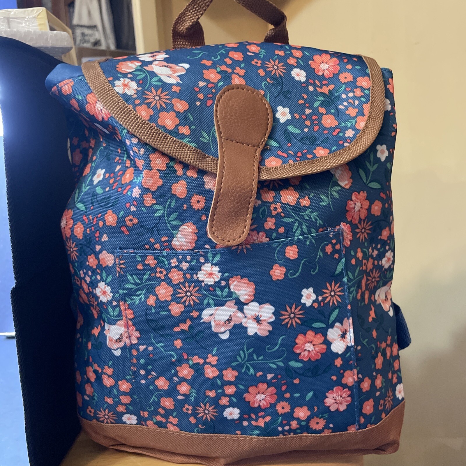 Canvas geometric Mini Backpack Bookbag Carry School Drawstring 9" x 11 ...