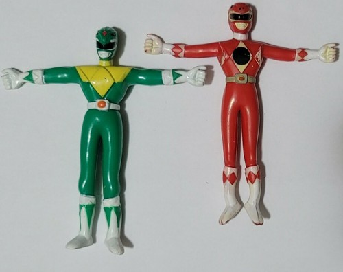 Vintage 1994 Saban Mighty Morphin Power Rangers Green Ranger and Red ...