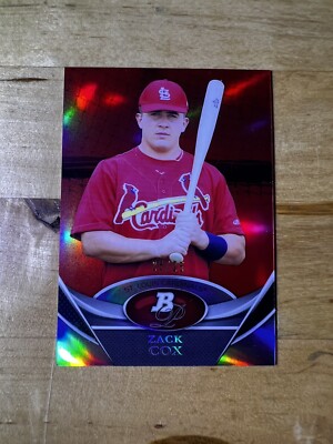2011 Bowman Platinum Prospects Red Refractor Zack Cox Rookie 25/25 Last ...