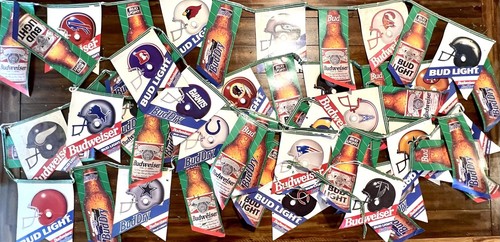 Vintage Budweiser NFL Beer Flag Banner, NFL Team Helmets 40+ Feet | eBay