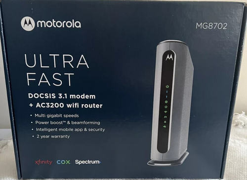 Motorola MG8702 Cable Modem + Wi-Fi Router-Black for sale online | eBay