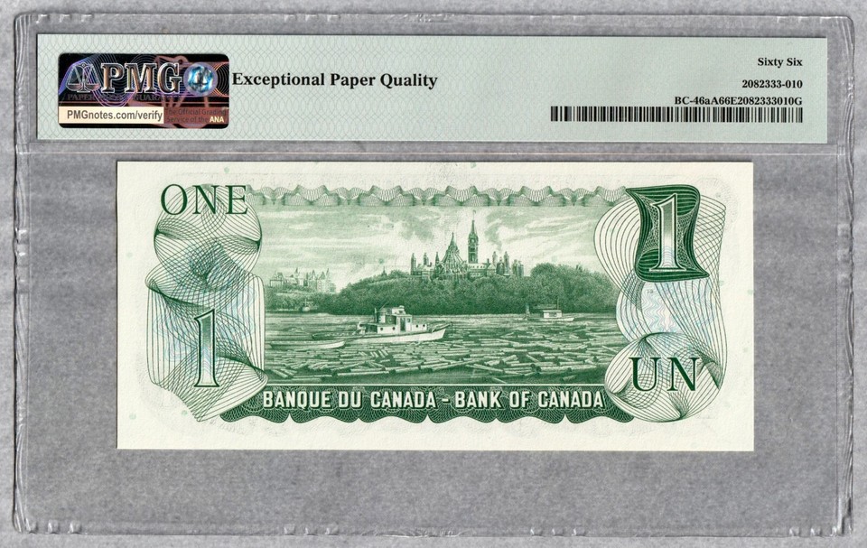 Canada 1973 $1 Replacement Banknote, *FV, PMG Gem UNC 66 EPQ | eBay