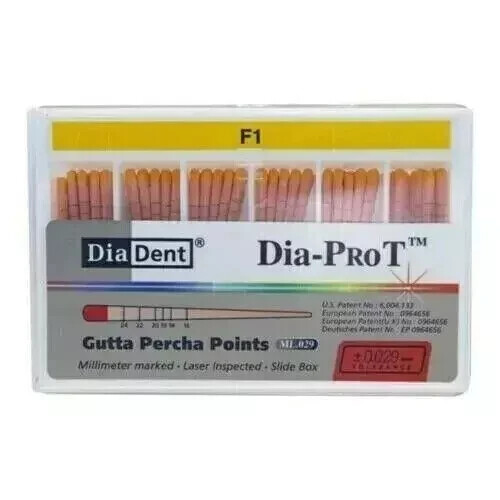 DiaDent Tapered Dia-PRO T Gutta Percha Points ML.029 All Sizes 60/Box ...