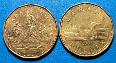 BOTH 2005 Terry Fox & LOON CANADA 1 DOLLAR LOONIE COINS *COMBINED SHIP ...
