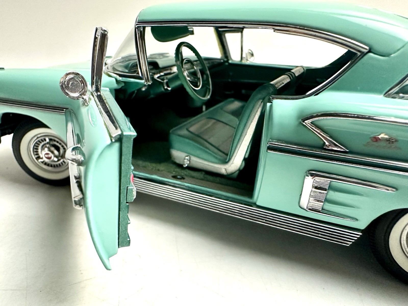 Aqua Colored 1958 Chevy Impala Sport Coupe 50th Anniversary 1:24 scale ...