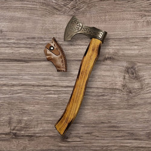 HAND FORGED Carbon Steel Viking VALHALLA Axe Tomahawk Throwing Axe ...