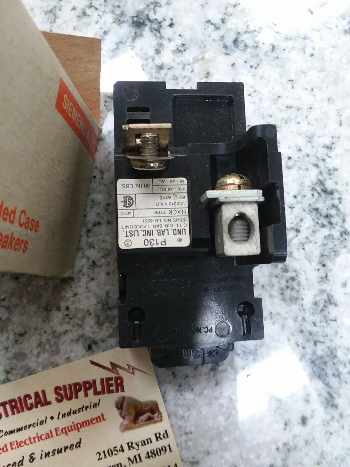 ITE Siemens P130 1 Pole 30 Amp 120/240v Circuit Breaker for sale online ...