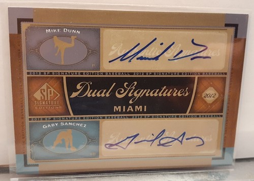 2012 SP Signature Dual Signatures #MIA10 Mike Dunn/Gaby Sanchez Auto ...