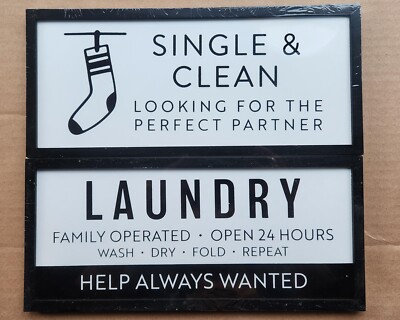 2 Funny Wooden Laundry Signs - Single & Clean: Looking For the Perfect ...