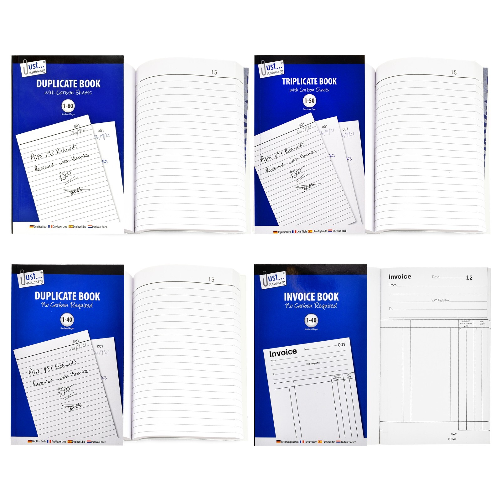 DUPLICATE BOOKS Carbon Copy Carbonless Cash Sales Order VAT Payment ...