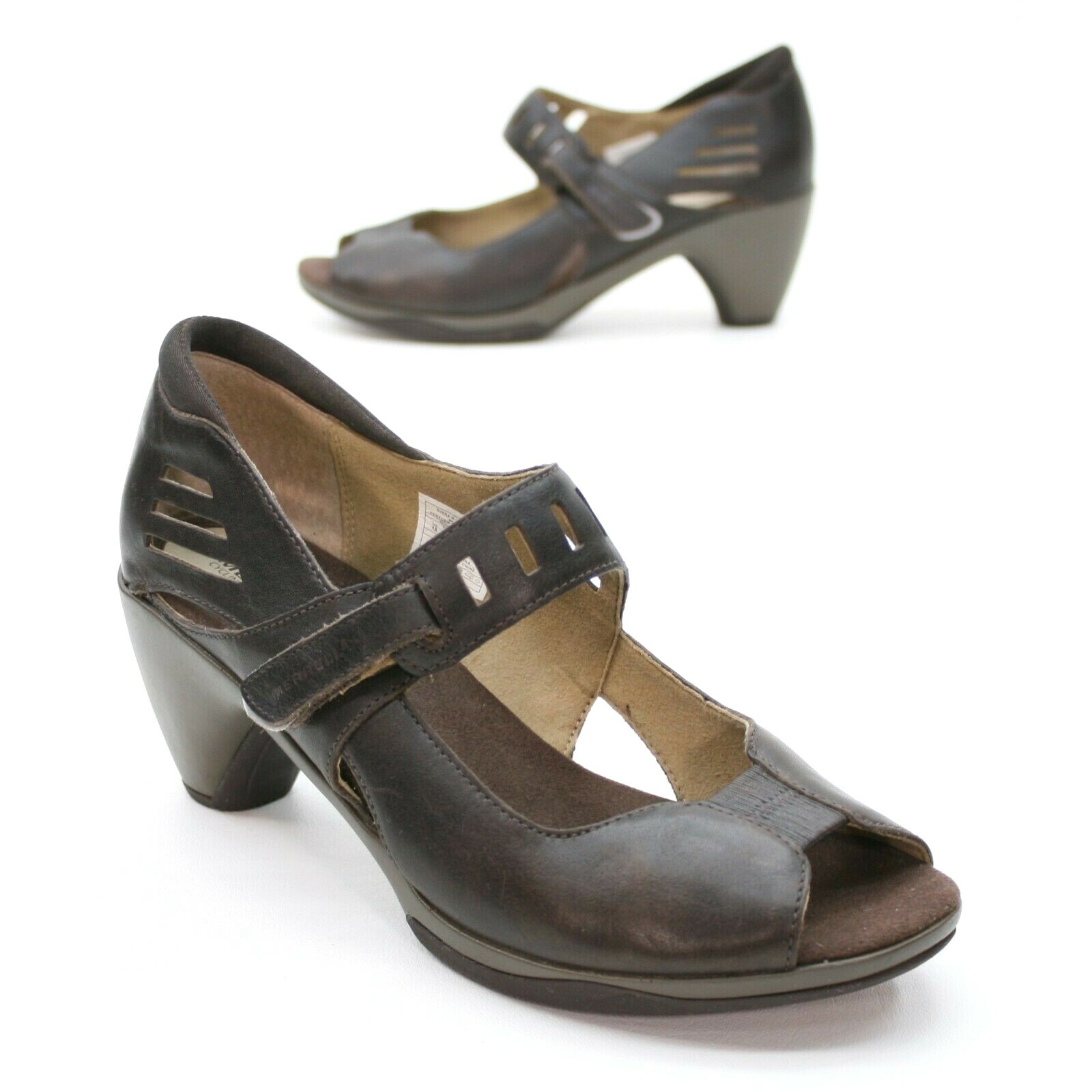 Merrell Ladies 10 (41) Evera MJ Braken Brown Leather Mary Jane Heels ...