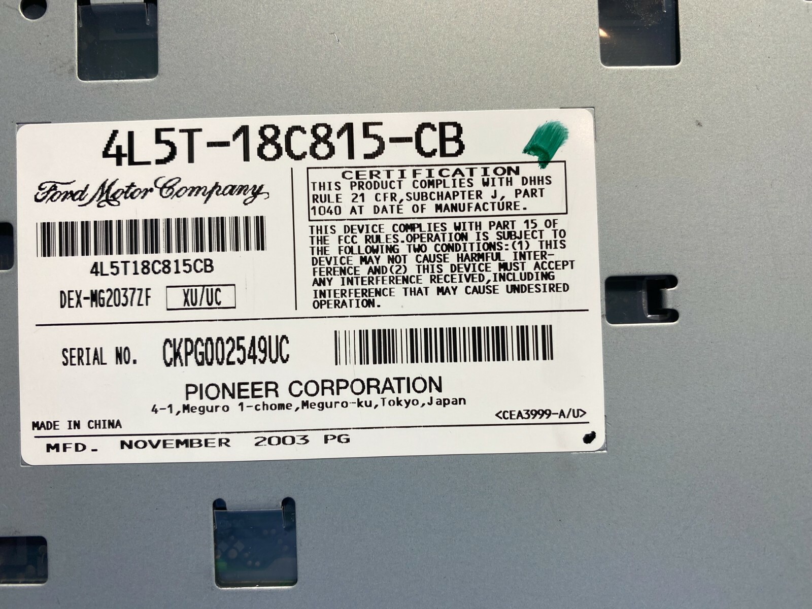 *REPAIR SERVICE* 2004 07 FORD Ranger Pioneer OEM AM FM CD Radio *4L5T ...