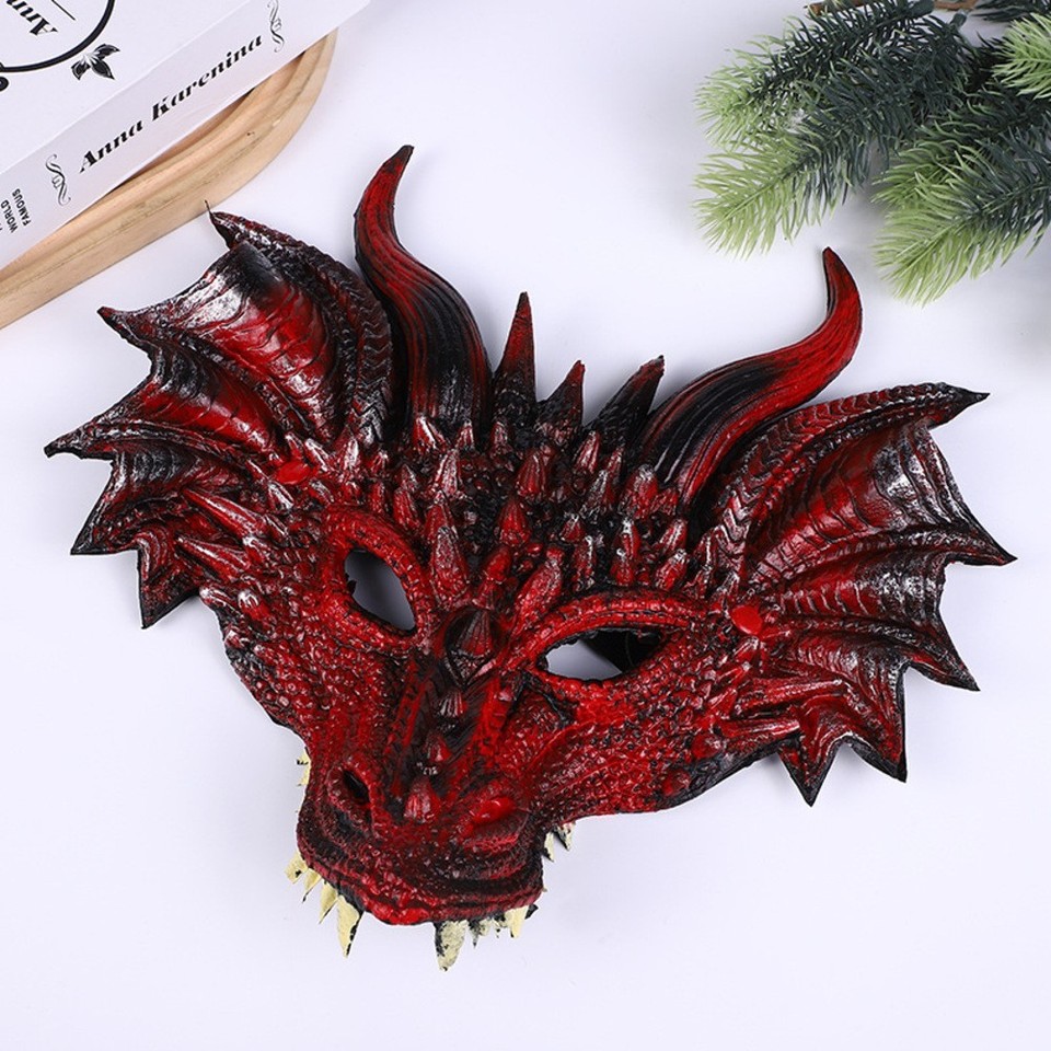 3D Dragon Mask Cosplay Dragon Mask Authentic Look Elastic Straps Robust ...