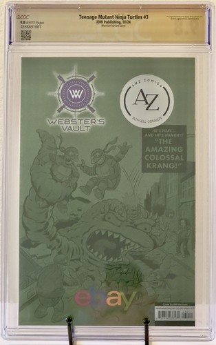 TMNT TEENAGE MUTANT NINJA TURTLES #3 CGC 9.8 SIGNED BILL MORRISON ...