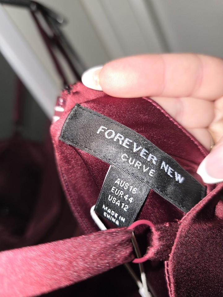 FOREVER NEW- Colour Wine HOLLY COW NECK MIDI DRESS SIZE 16. BNWT, RR ...