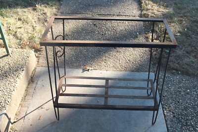 Antique Art Deco Wrought Iron Fish Tank Stand #2 Garden Architectural ...