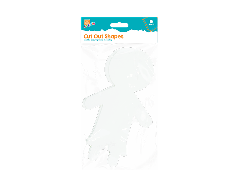 15x CUT OUT PEOPLE PAPER SHAPES Boy Girl Kids Art Craft School Paint ...