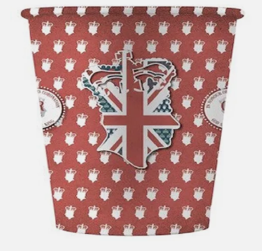 8x Union Jack Paper Cups King Coronation Tableware Dinner Buffet Party ...