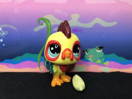 1 Littlest pet shop Special Mail Order yellow red glitter Rooster 2358 ...