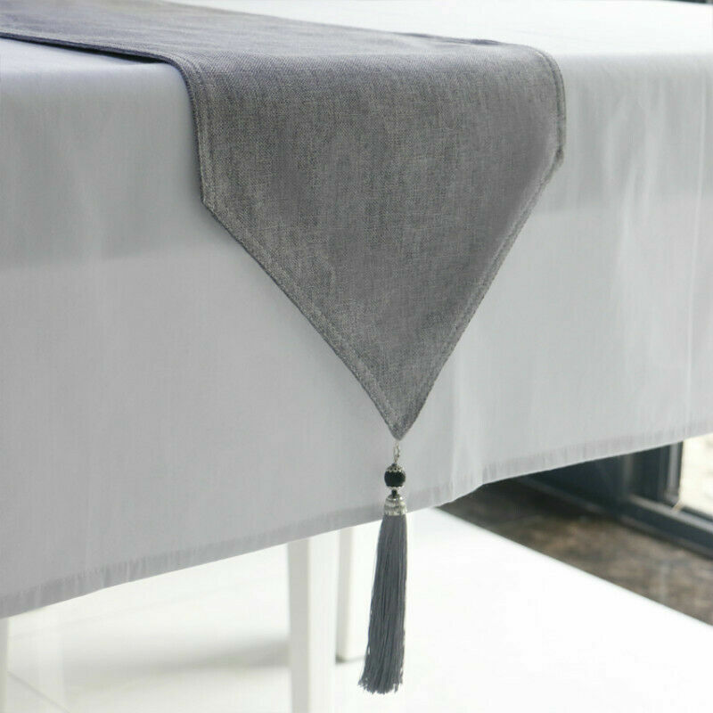 Cotton Linen Table Runner Tablecloth Pure Kitchen Dining Party Home ...