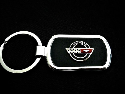 Corvette C4 Black Onyx w/ Silver Trim Key Chain-Free Engraving on back ...
