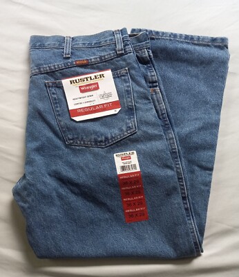 NEW Men's 36x29 Rustler by Wrangler Classic Regular Fit Straight Leg ...
