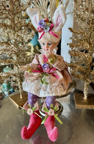 NWT Cynthia Rowley 18” Easter Spring Bunny Fairy Elf Shelf Sitter Doll ...
