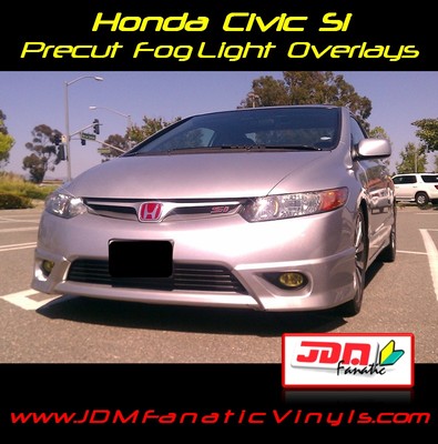 06-08 Civic SI Fog Light Yellow Overlays TINT K20 FG2 Mugen Precut ...
