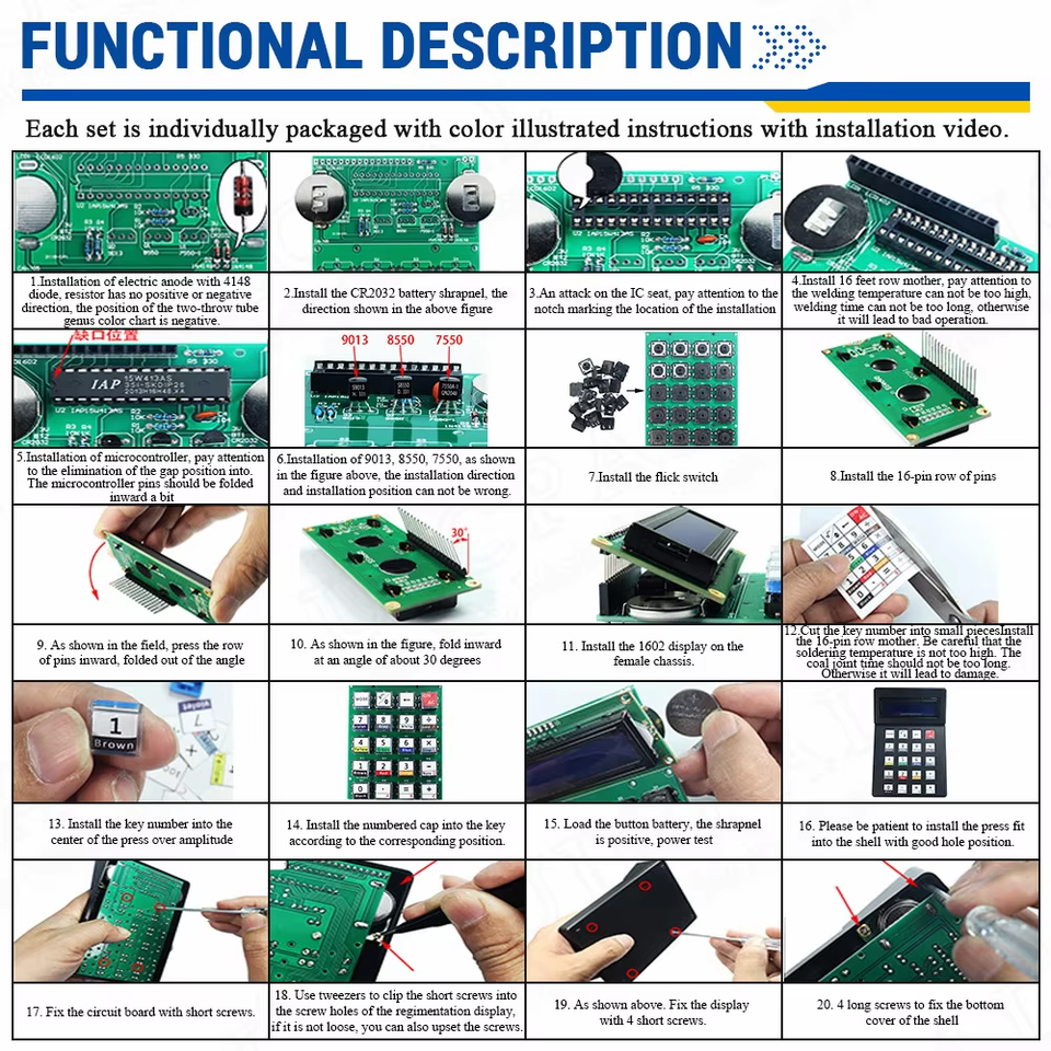 DIY Calculator Making Electronic Kit MCU Soldering Training Experiment ...