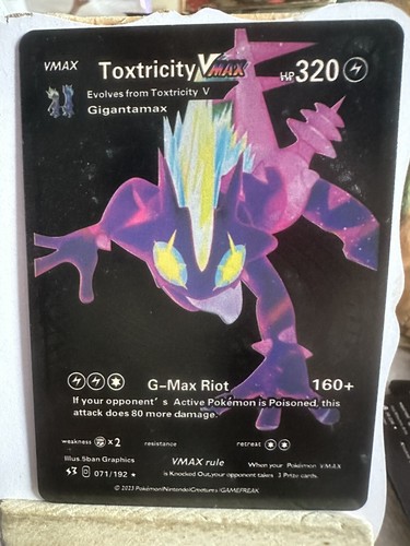 Pokemon Toxtricity VMAX Black DISPLAY Card/ MINT CONDITION | eBay