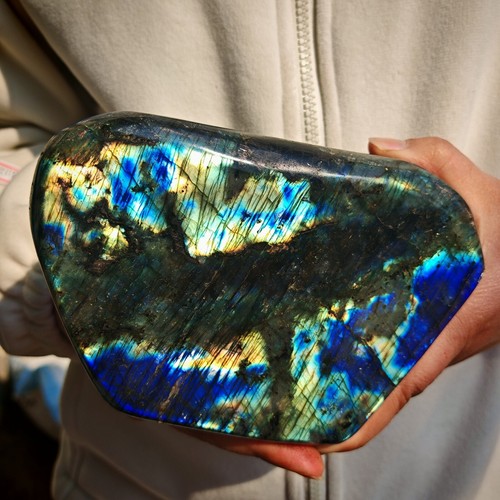 4.62LB Natural Labrador moonstone quartz free form mineral specimen 2 ...