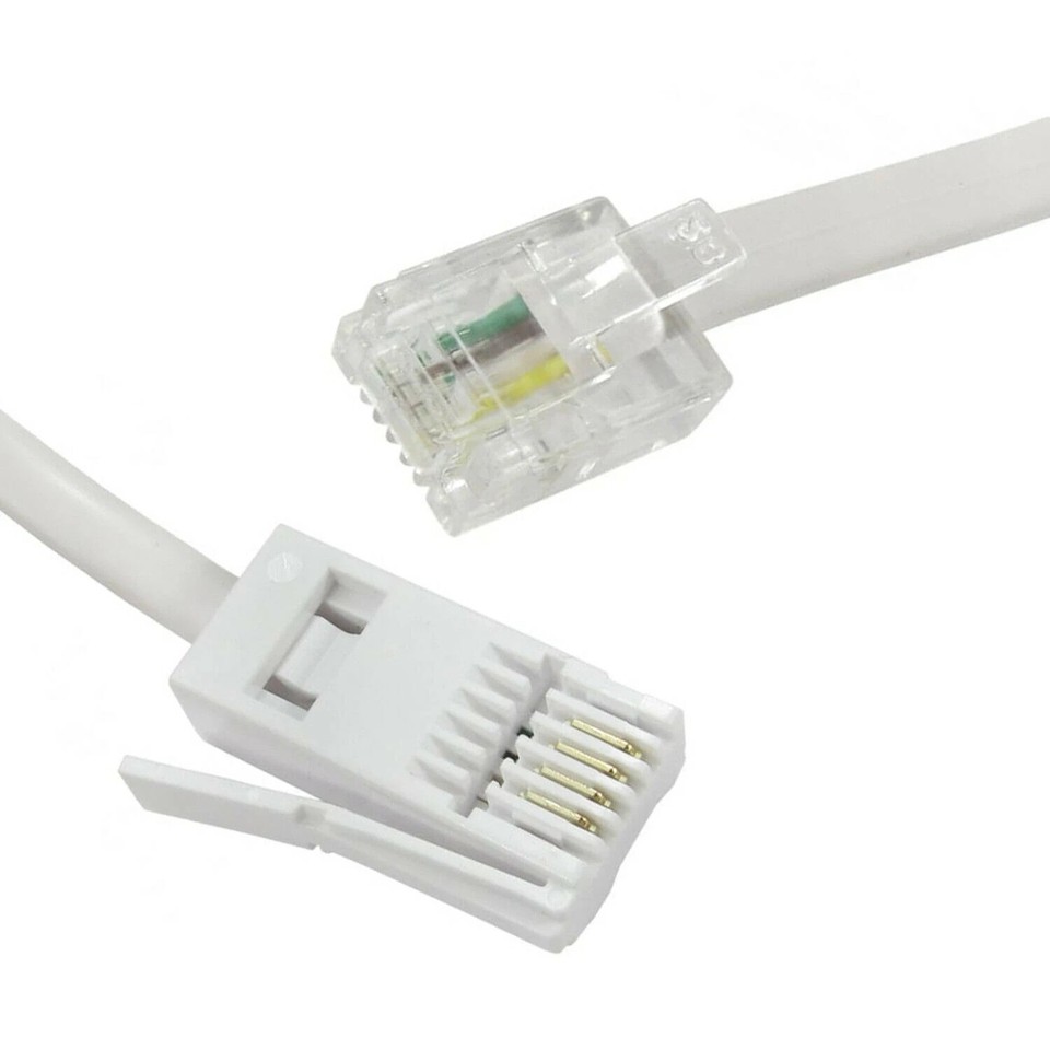 RJ11 to BT Landline Telephone Phone Cable Lead Modem FAX Plug BT Socket ...
