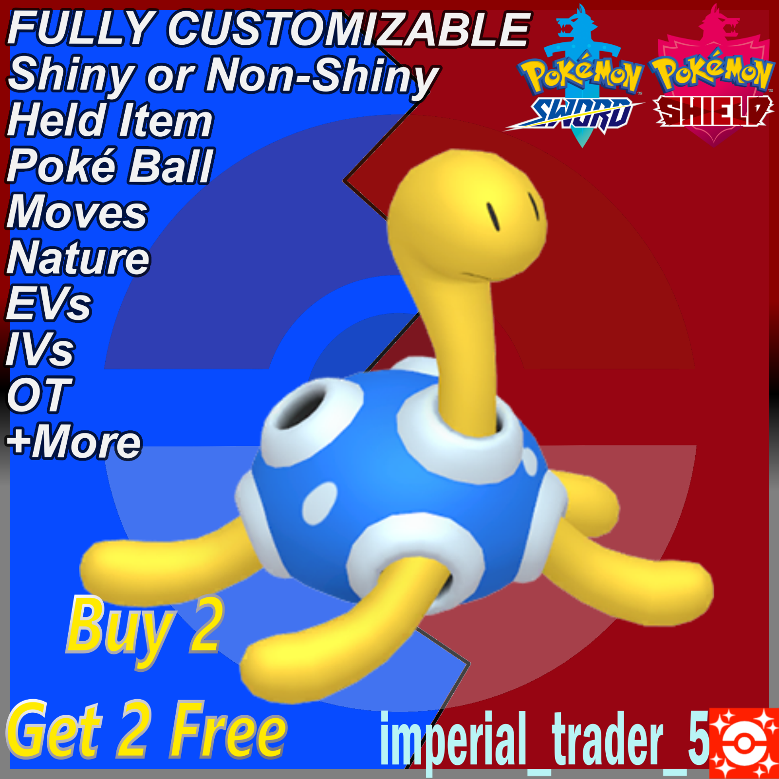 Pokémon Sword and Shield Shiny Shuckle W/ Best 6IV Customizable | eBay