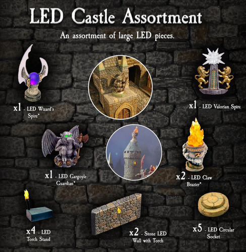 Dwarven Forge LED CASTLE ASSORTMENT Terrain set Painted NIB OOP | eBay