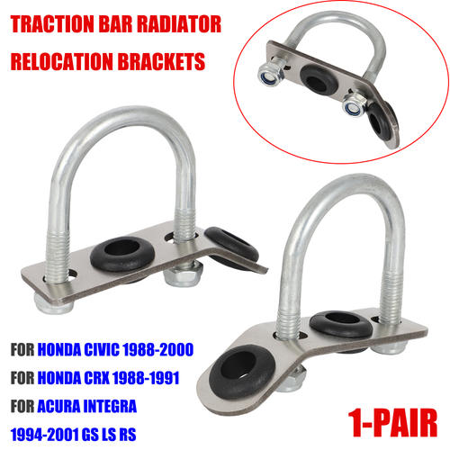 Traction Bar Radiator Relocation Brackets For Honda Civic & CRX Acura ...