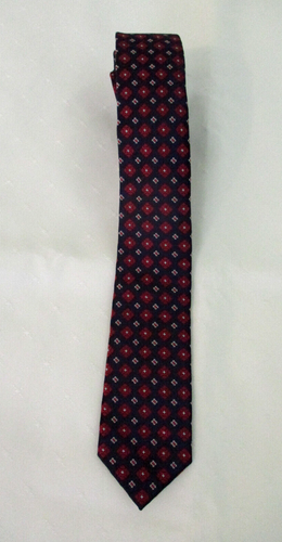 MEN'S SKINNY TIE "CONNOR"~BLUE & RED SQUARES~HAND MADE~POLYESTER~ ROCK ...