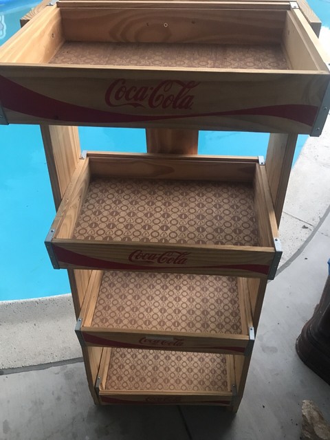 Coca Cola Coke 4 Tier Wooden Advertising Store Display Stand Rack | eBay