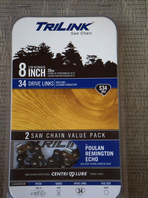 Trilink Saw Chain 14334X2TLW 8" / 2 Chain Value Pack / S34 .043 | eBay