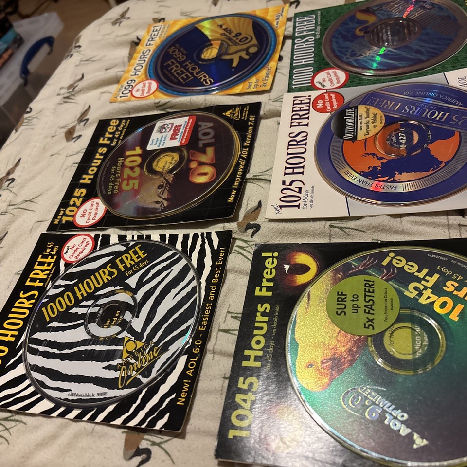 Lot Of 7 Vintage AOL American On Line CD Disc Y2k NEW SEALED Original ...